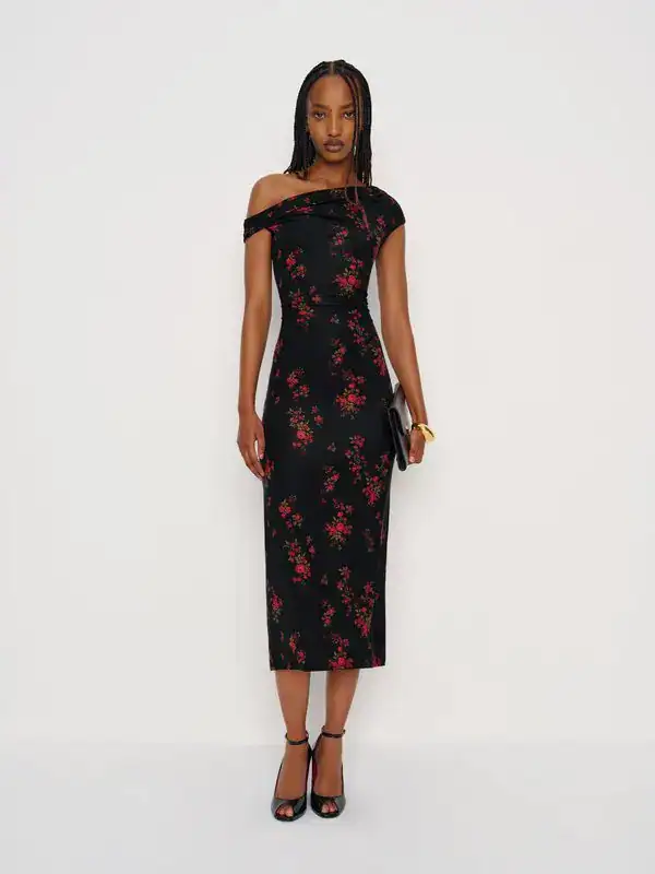Reformation Jamen Knit Dress | Black | Medium