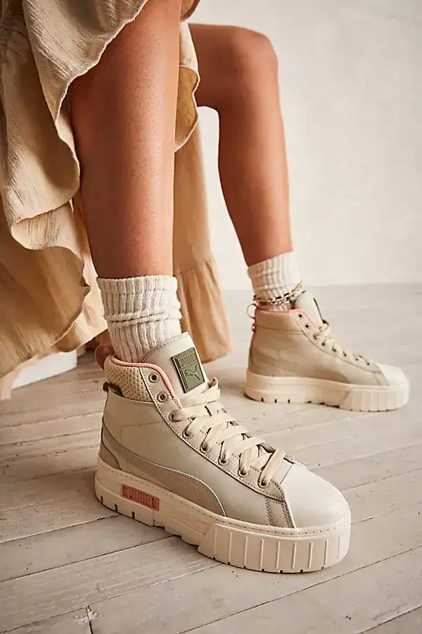 Puma Mayze Mid Sneakers Putty Editorialist