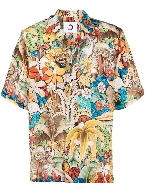 ENDLESS JOY Graphic-print Short-sleeve Shirt - Neutrals