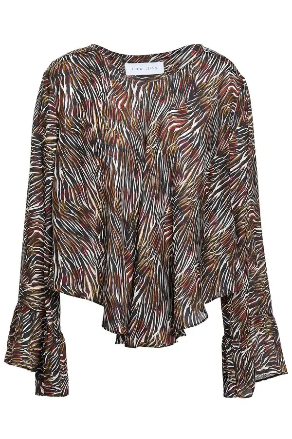 IRO PARIS Tildana Zebra-print Silk Blouse