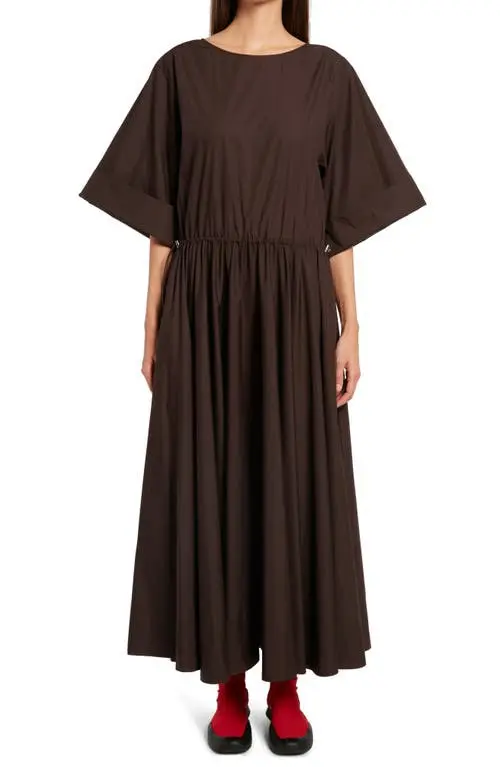 The Row Kion Cotton Maxi Dress In Dark Brown - 63% Off