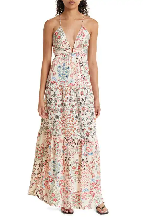 brown long flowy dress Tilly Tiered Maxi Dress in Brown