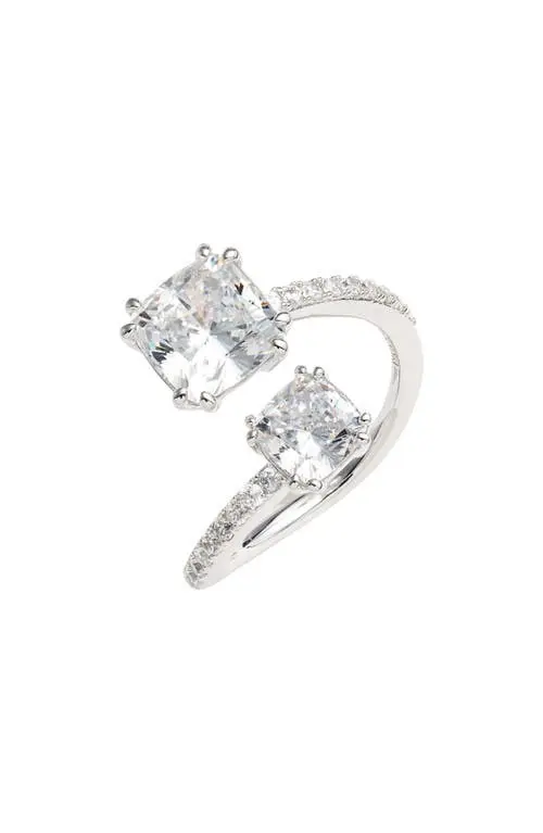 Nadri Bypass Cubic Zirconia Ring - Rhodium | Editorialist