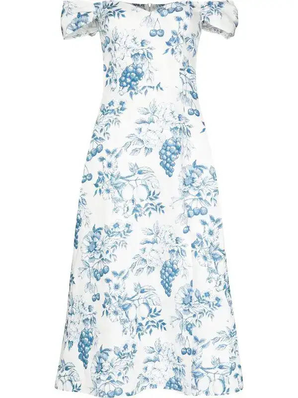Reformation Bridgton Linen Midi Dress - White | Editorialist