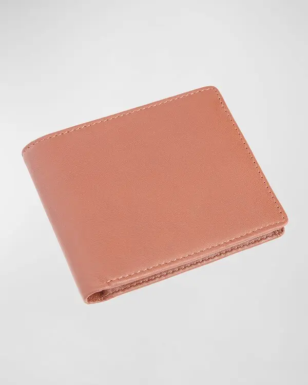 ROYCE NEW YORK Personalized Leather Rfid-blocking Trifold Wallet - Tan Pattern
