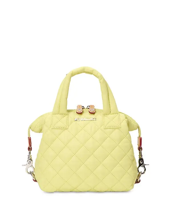 Mz Wallace Micro Sutton Nylon Bag - Celery/silver