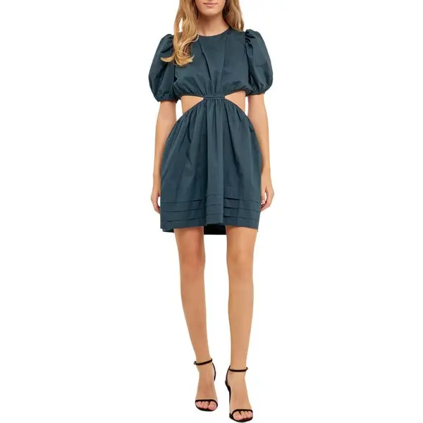 English Factory Cutout Puff Sleeve Mini Dress - Amazon