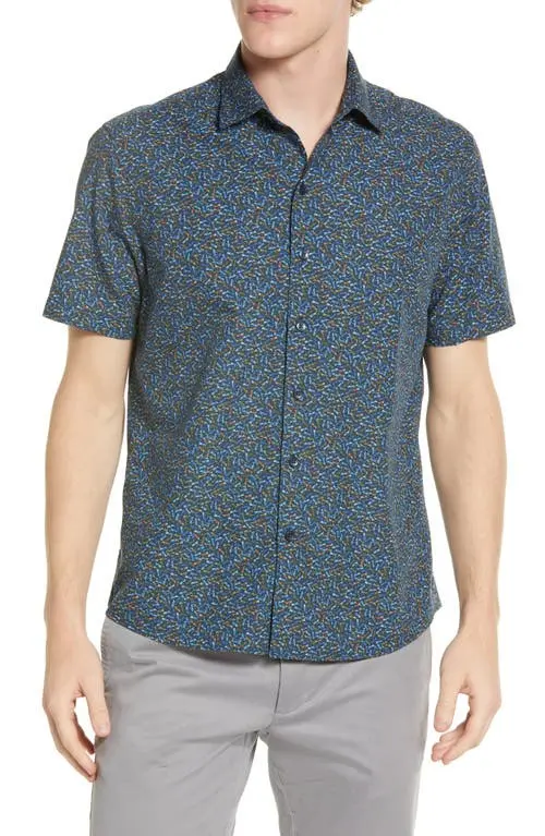 Robert Barakett Holton Dragonfly Short Sleeve Button-Up Shirt In Navy - 58%  Off | Editorialist