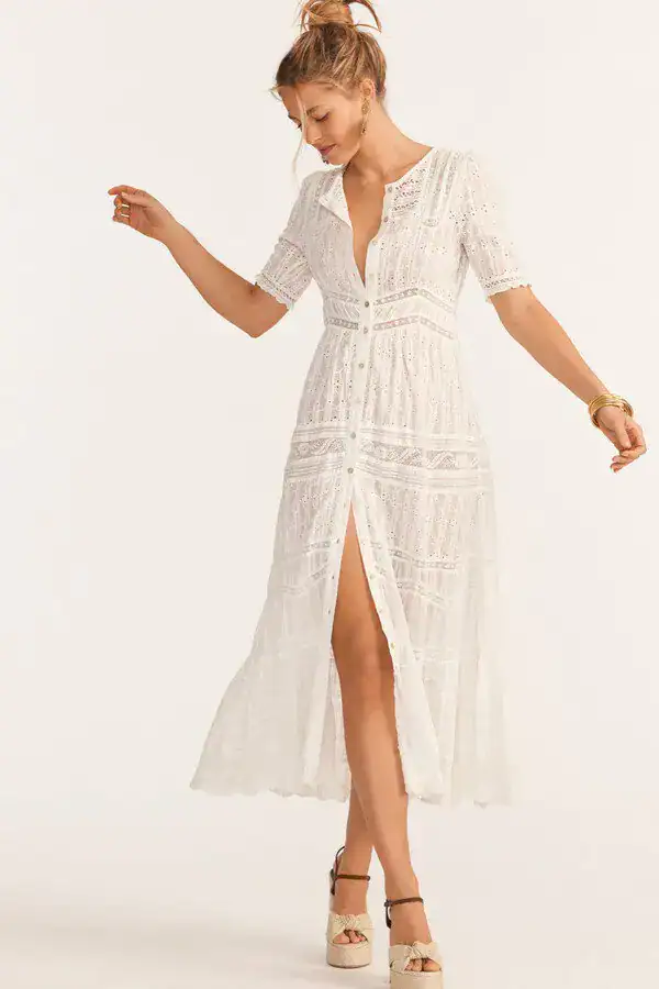 Loveshackfancy Medina Victorian Maxi Dress In White - 65% Off | Editorialist