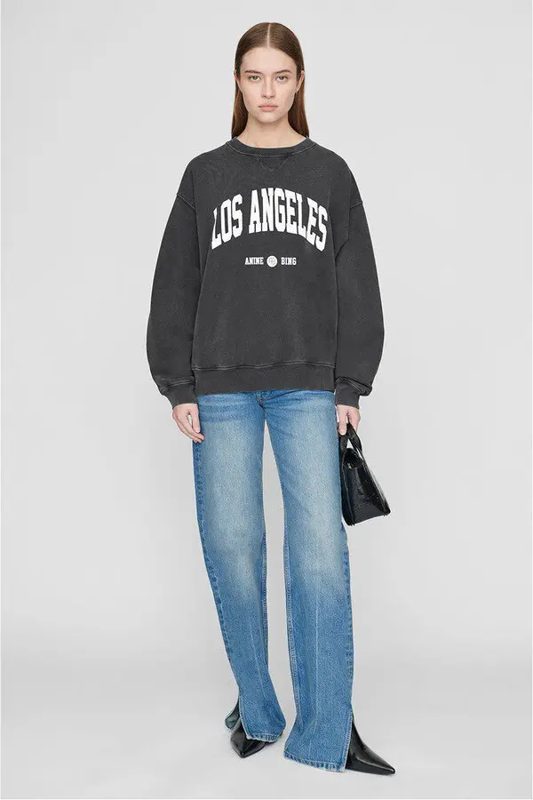 ANINE BING Ramona Sweatshirt University Los Angeles - Black