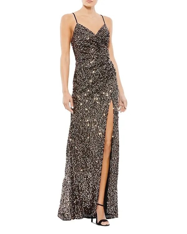Mac Duggal Ieena Collection Sequined Gown