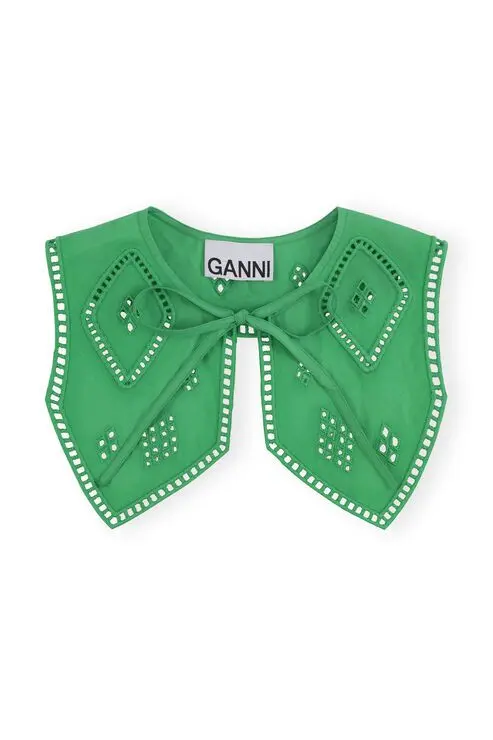 Buy GANNI Detached Collar - Kelly Green At 70% Off | Editorialist