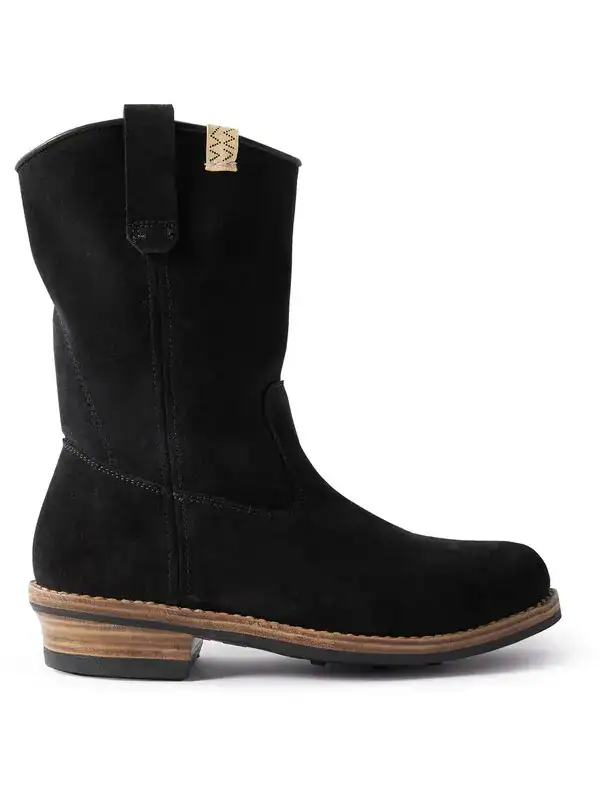 Visvim Wabanaki Suede Boots In Black - 40% Off | Editorialist