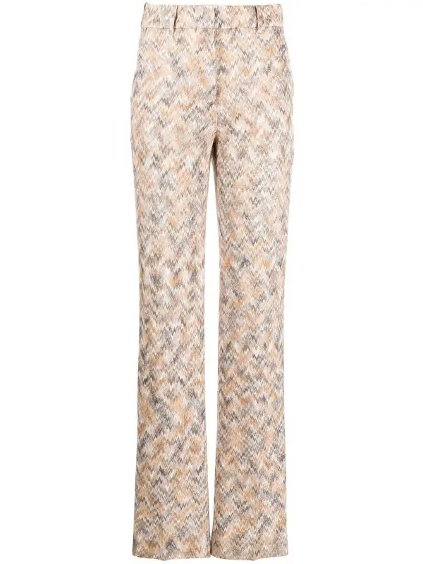 Missoni Zigzag-knit Straight-leg Trousers