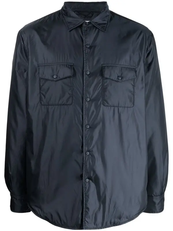 Aspesi Long Sleeve Shirt Jacket - Blue