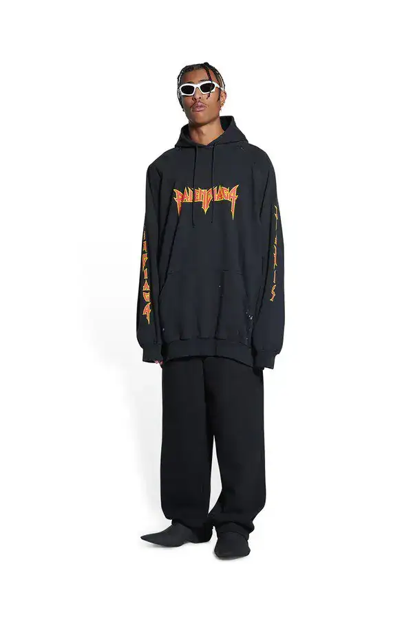 Balenciaga Metal Hoodie Oversized - Black | Editorialist