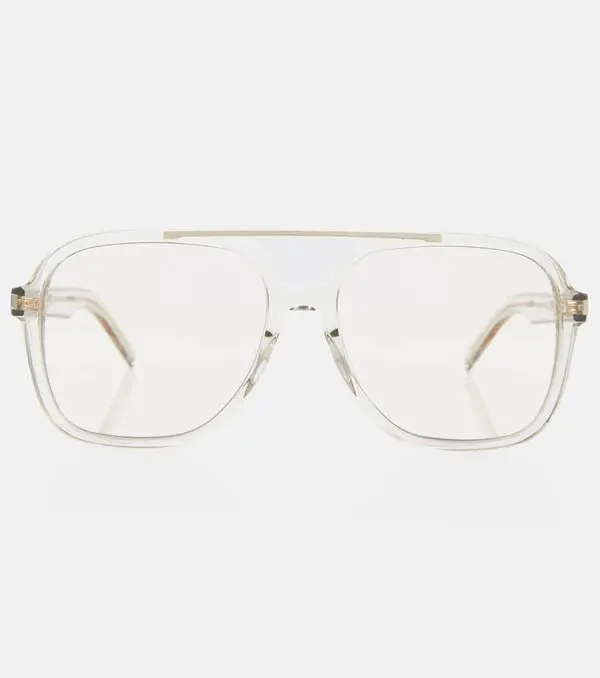 Saint Laurent Aviator Acetate Sunglasses - Transparent