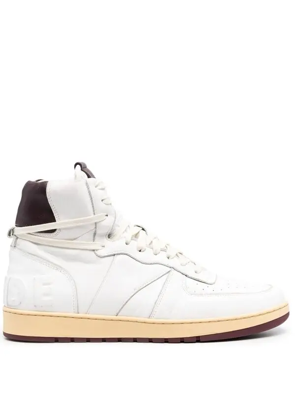 Rhude Panelled High-top Sneakers - White