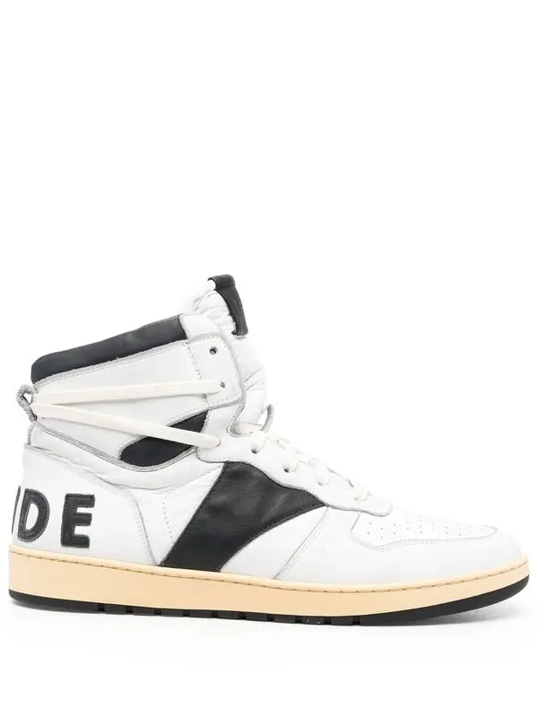 Rhude Colour-block High-top Sneakers - White