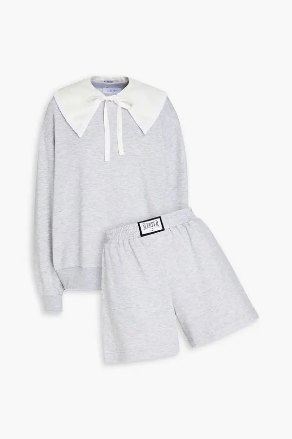 Sleeper Diana Mélange Cotton-blend Fleece 3-piece Set