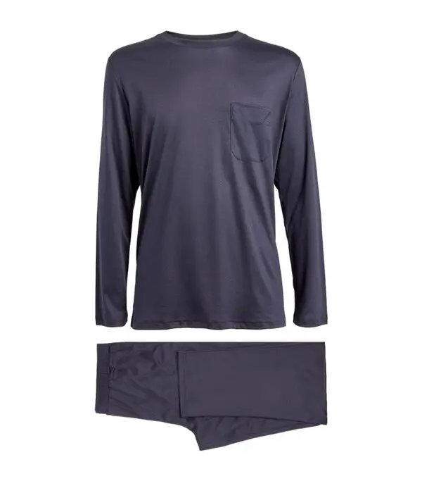 Zimmerli Sea Island Cotton Pyjama Set Navy Editorialist