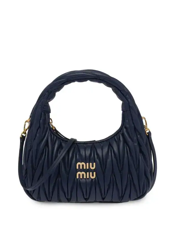 Miu Miu Wander Matelassé Shoulder Bag - Blue | Editorialist