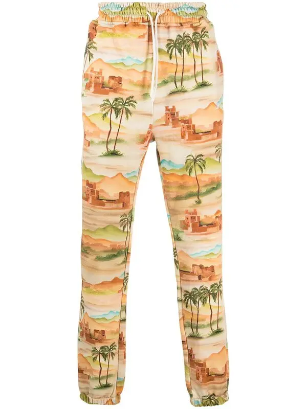 LES BENJAMINS Landscape-print Cotton Joggers