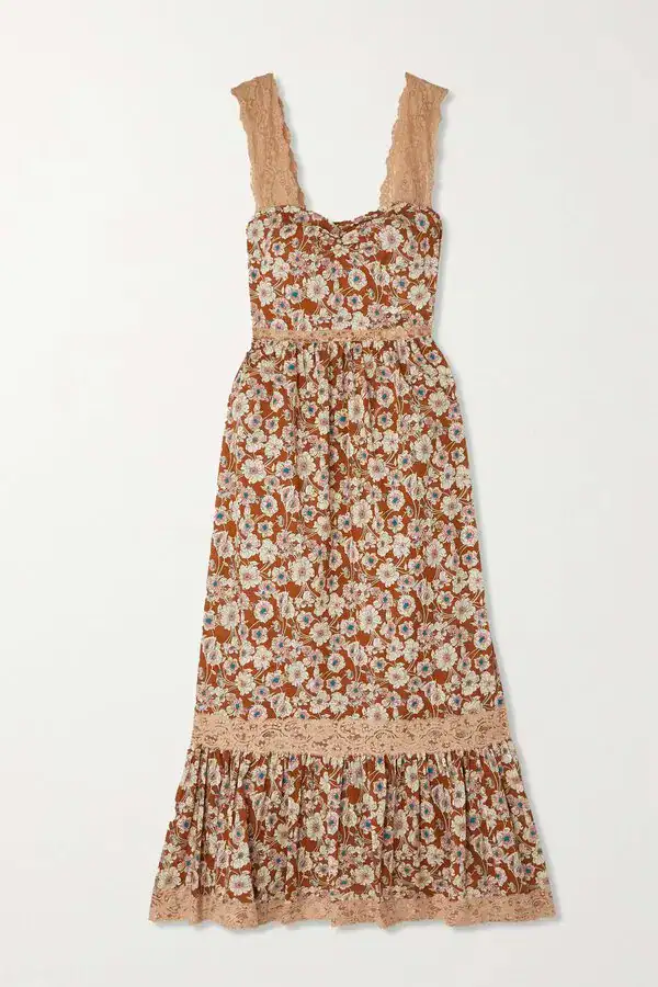 gucci floral lace long dress Gucci Floral Lace Midi Dress With Gold Belt – Runway Door