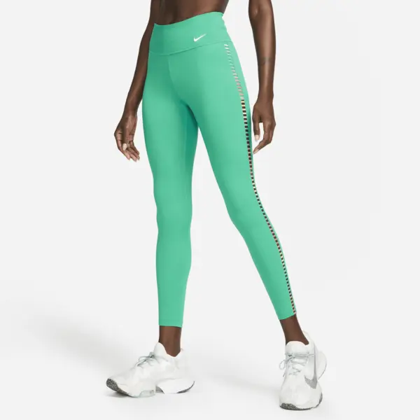 Nike One Rainbow Ladder Mid-Rise 7/8 Leggings In Green 41% Off