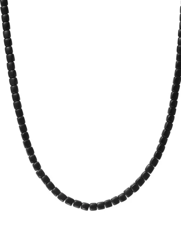 David Yurman 4mm Square Hex Bead Necklace Black Editorialist