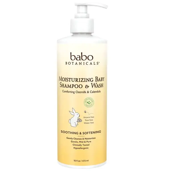 BABO BOTANICALS Moisturizing Baby Shampoo & Wash Oatmilk & Calendula