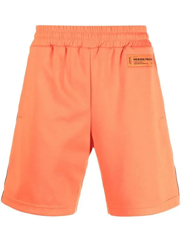 Heron Preston Logo Tape Track Shorts - Orange