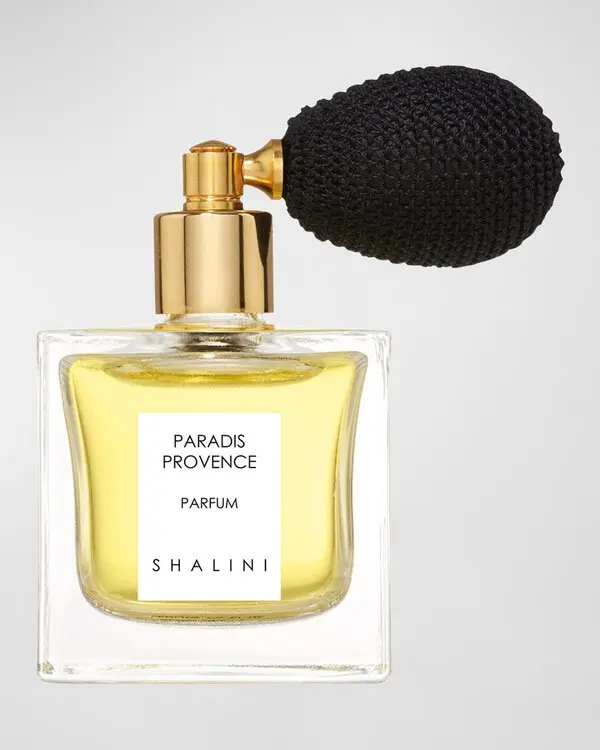 SHALINI PARFUM Paradis Provence Cubique Glass Bottle With Black Bulb Atomizer, 1.7 Oz./ 50 Ml