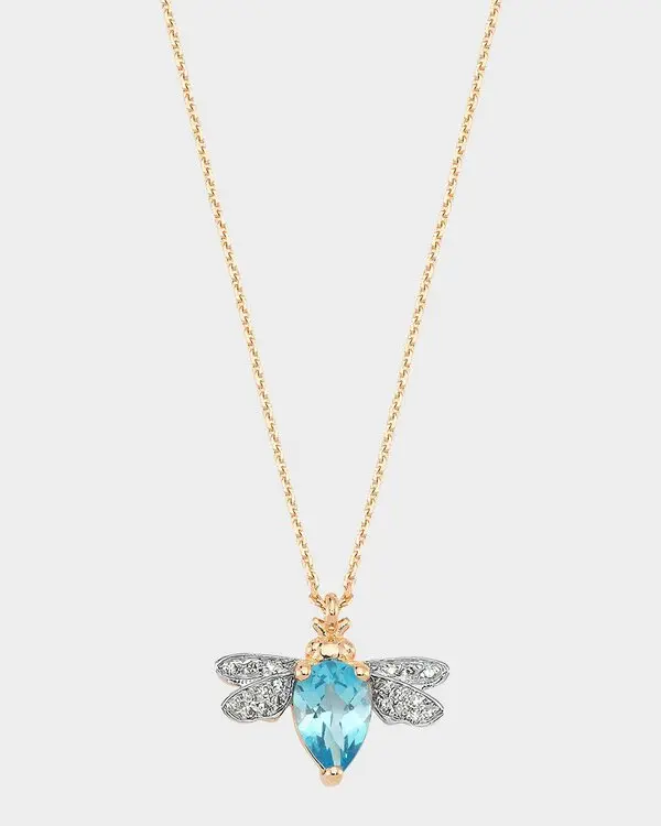 BEE GODDESS Diamond And Topaz Bee Pendant Necklace - Diamond & Topaz