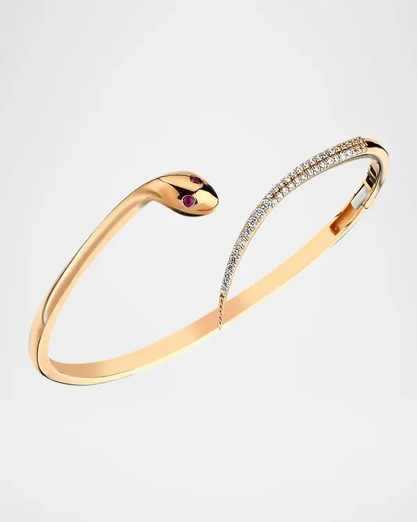 BEE GODDESS Serpent Diamond And Ruby Bracelet