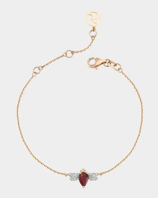 BEE GODDESS Ruby And Diamond Bee Bracelet
