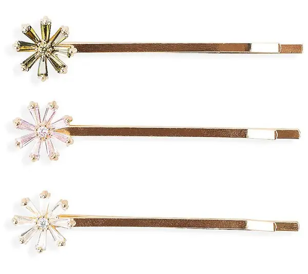 VIOLET & BROOKS Set Of Three Poppy Bobbie Pins