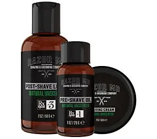 RAZOR MD Natural Unscented Travel 3-piece Set