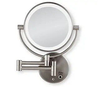 ZADRO Cordless Led Wall-mount Mirror 1x/5x, Satin Nickel