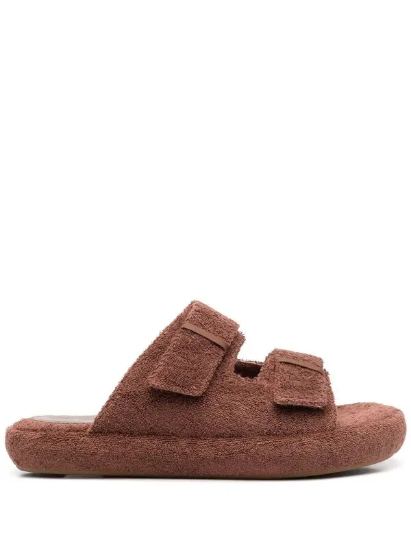ILIO SMERALDO Terry-cloth Double-strap Sandals