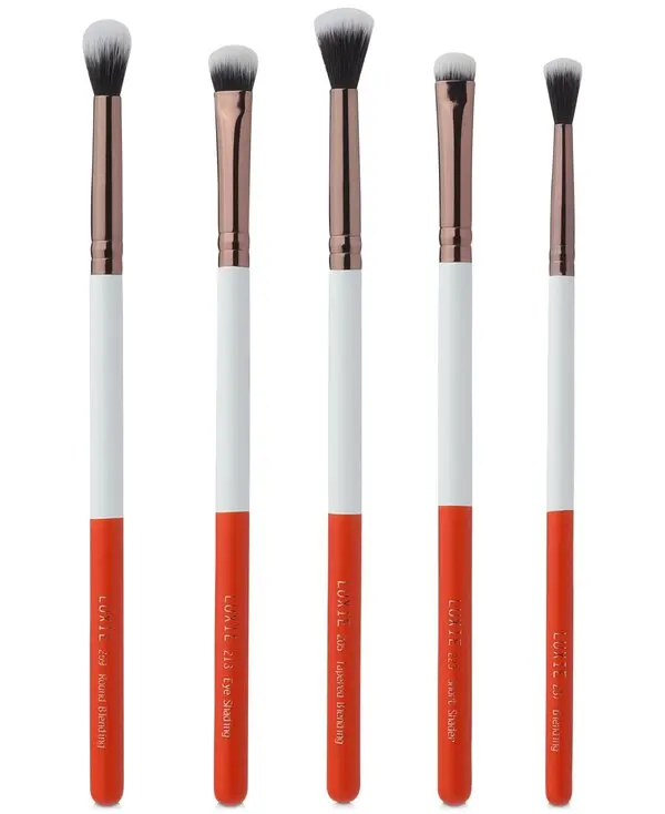 LUXIE 5-pc. Art Deco Blending Brush Set - Orange And White