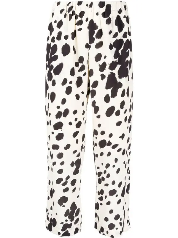 Marni Cow-print Cropped Trousers