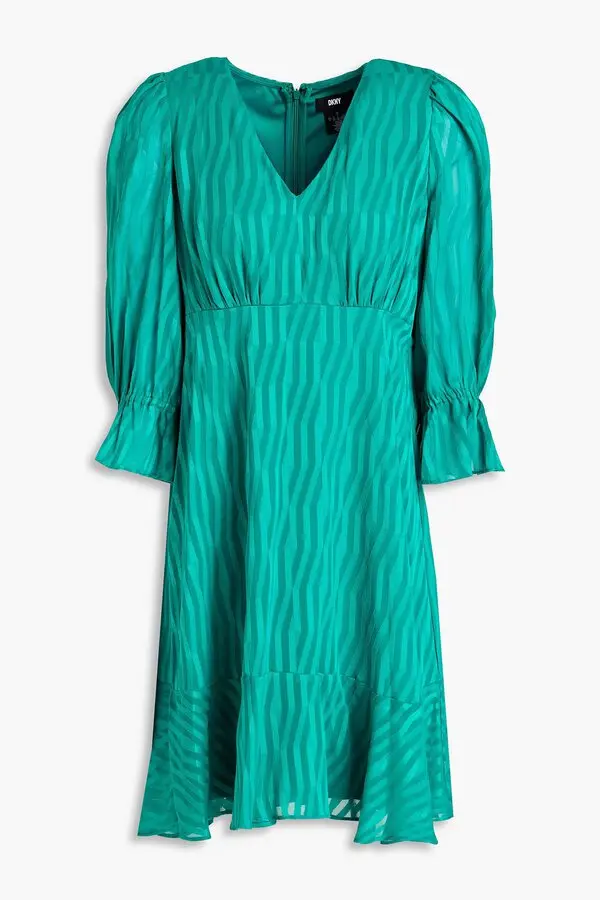 Dkny Jacquard Mini Dress Green In Jade - 84% Off | Editorialist
