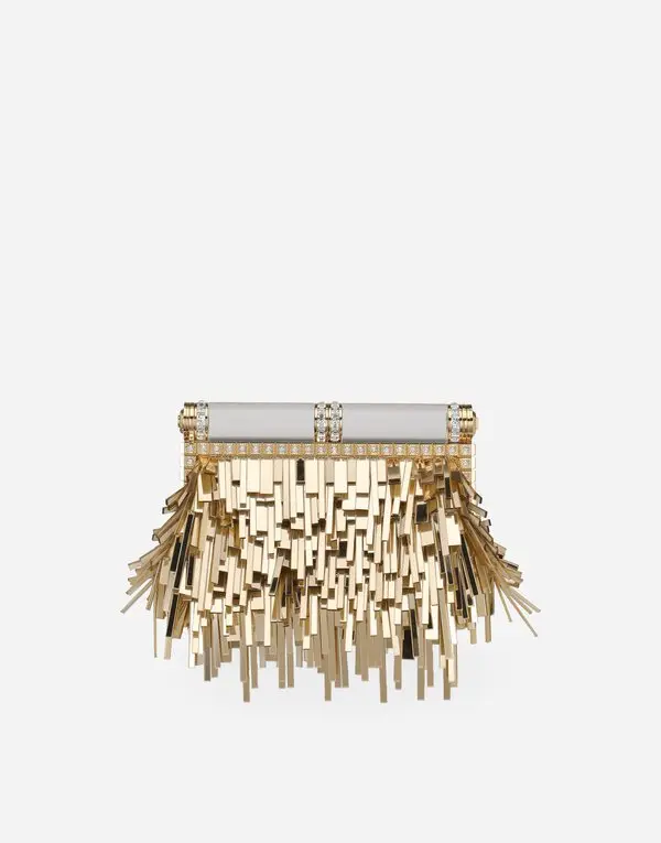 Dolce & Gabbana Nappa Leather Bag With Fringing - Gold