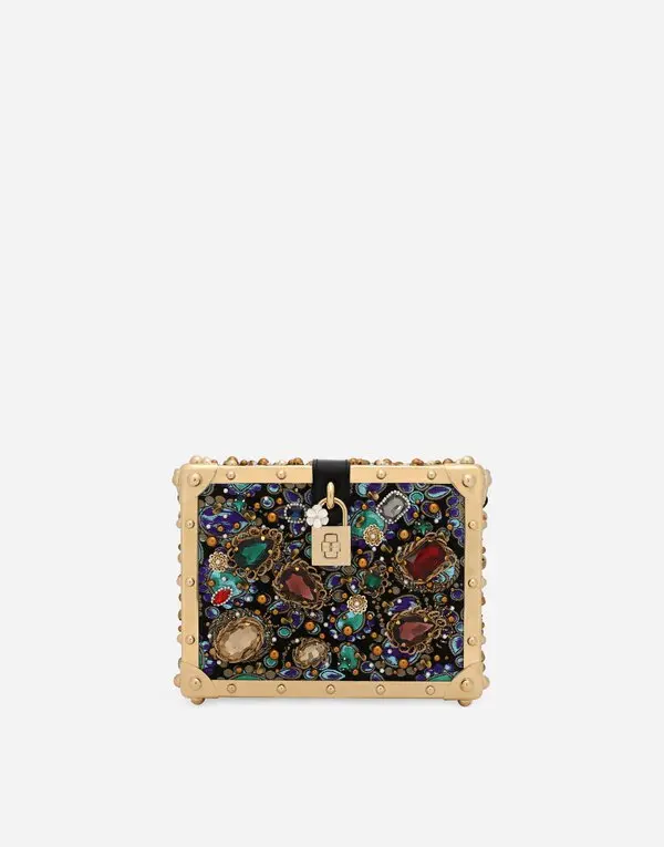 Dolce & Gabbana Jacquard Dolce Box Bag With Embroidery
