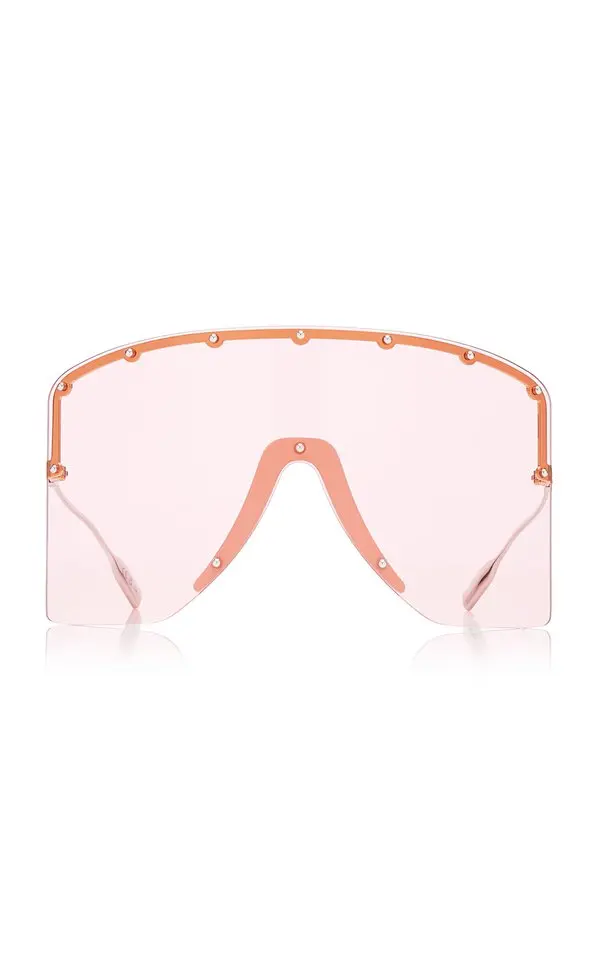 Gucci Mask-frame Metal Sunglasses - Pink | Editorialist