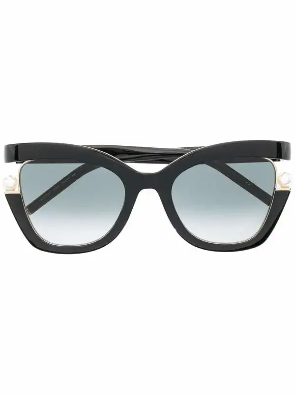 Carolina Herrera Oversized Cat Eye Sunglasses Black Editorialist