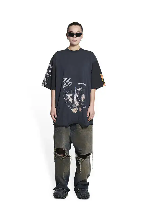 Balenciaga Upside Down T-Shirt Oversized - Black | Editorialist