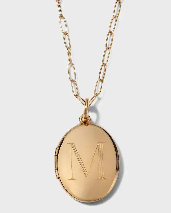Sarah Chloe Charli 14k Initial Locket Necklace Gold Editorialist