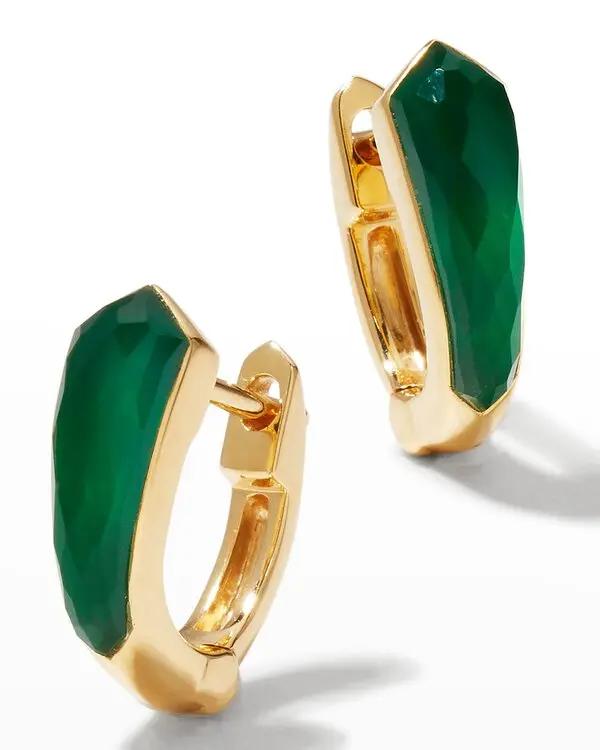 Stephen Webster 18k Yellow Gold Sleeper Earrings With Green Agate